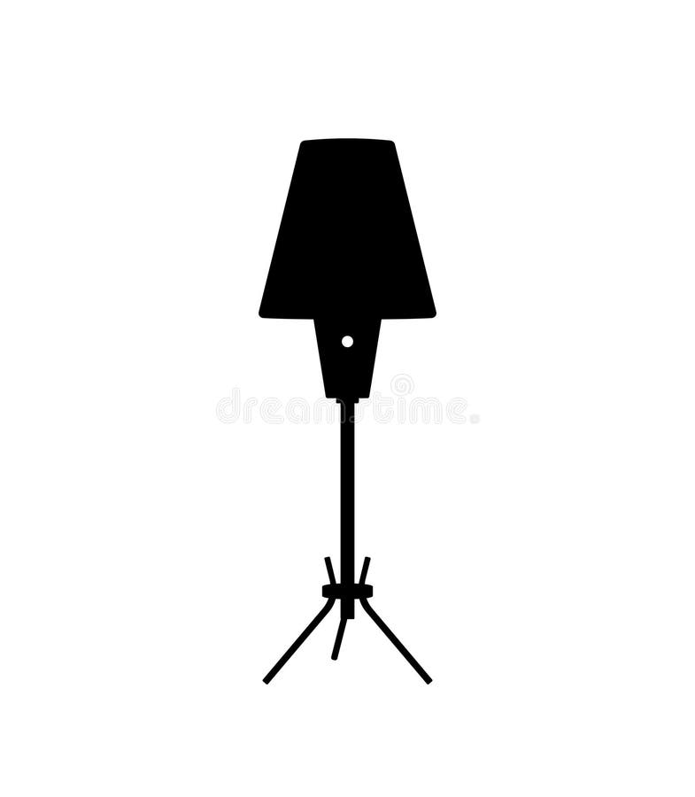 Modern Metal Table Lamp with Stand Silhouette Stock Vector ...