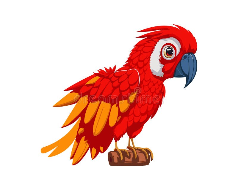 The Cute Red Parrot Illustration Stock Illustration - Illustration of ...