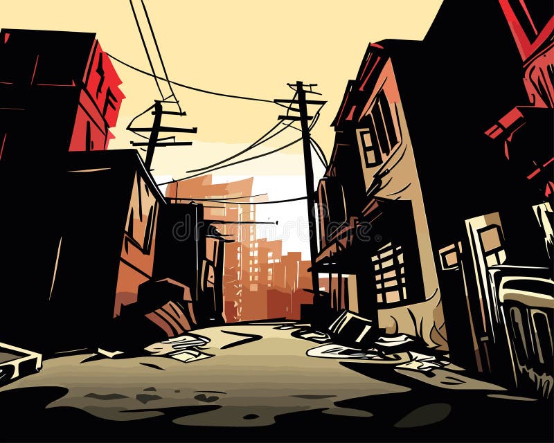 Free Post-apocalypse City Cartoon with Empty Destroyed Living Buildings ...