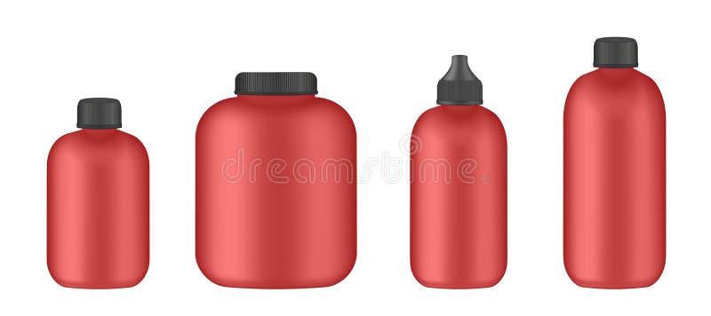 Set of Red Bottles. Sports Nutrition Containers Packages, Fitness ...