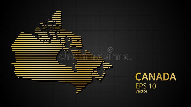 Vector Gold Map of Canada, Futuristic Modern Website Background or ...