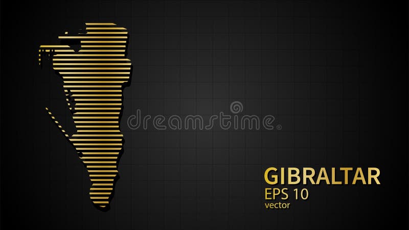 Vector Gold Map of Gibraltar, Futuristic Modern Website Background or ...