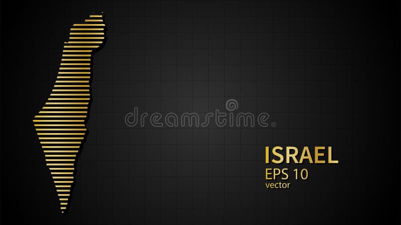 Vector Gold Map of Israel, Futuristic Modern Website Background or ...