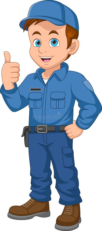 Security Guard Gives Thumbs Up Cartoon Stock Vector - Illustration of ...