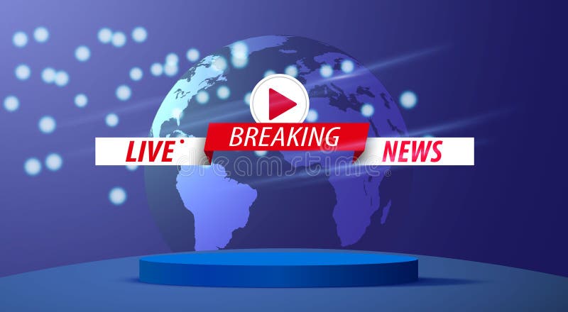 Stand and Breaking News on Lcd Screen Background in the News Studio ...