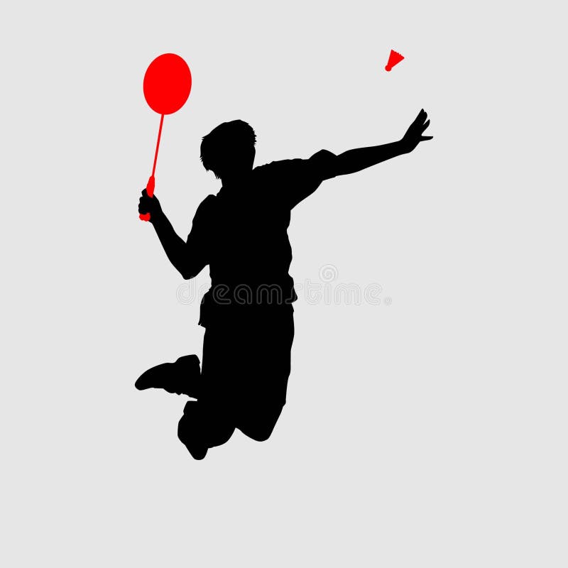 Set of Silhouette of Badminton Player in High Detailed Vector. Minimal ...