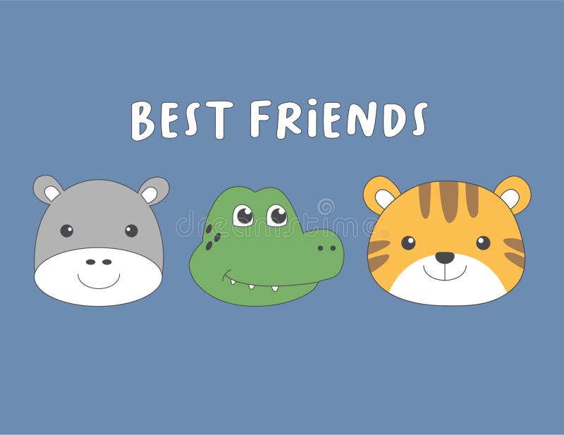 Cute Animal Friends, Best Friends,friends Forever Stock Illustration ...
