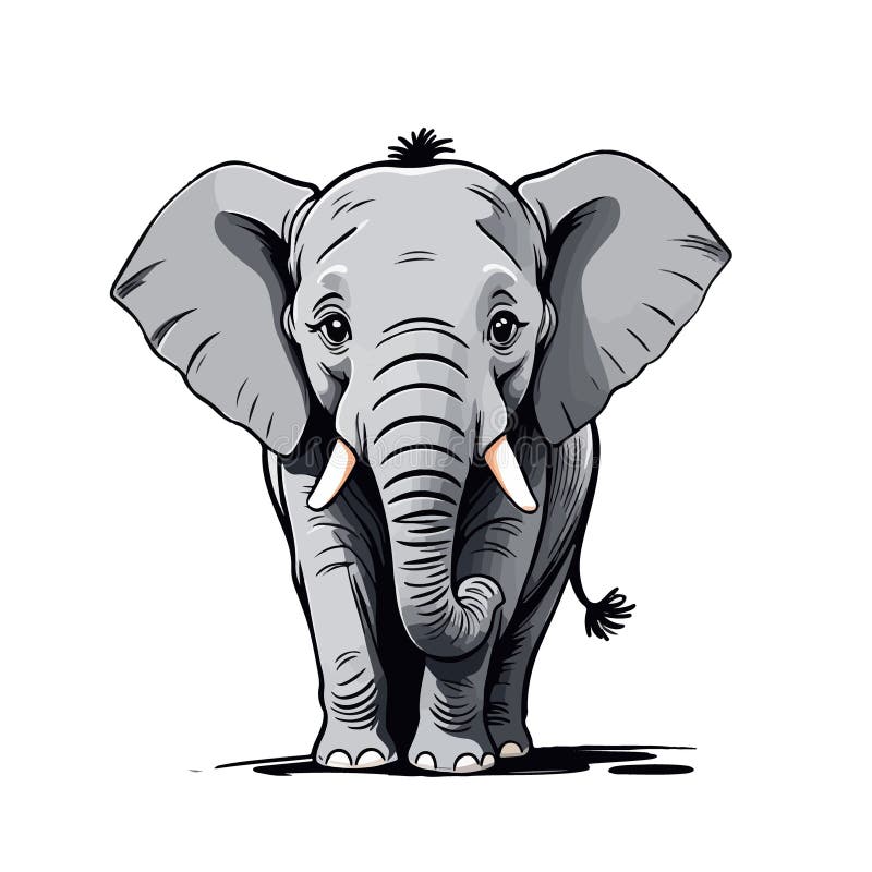Adorable Small Elephant Vector Illustration, Realistic Illustration of ...