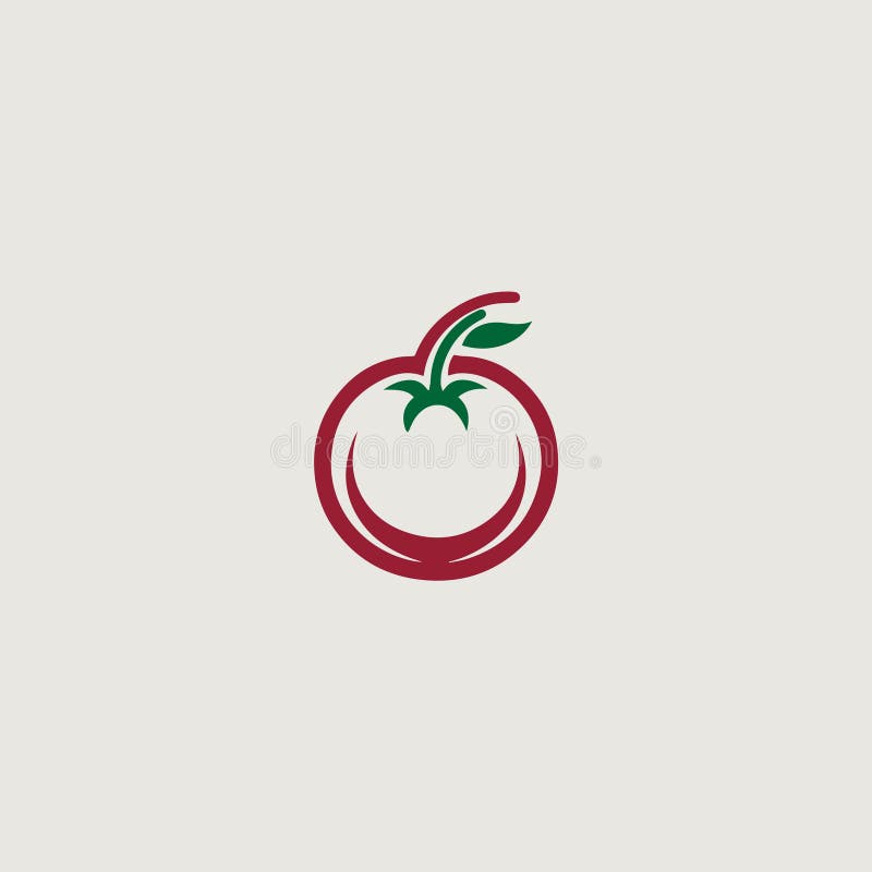 A Logo that Symbolically Uses a Tomato Stock Vector - Illustration of ...