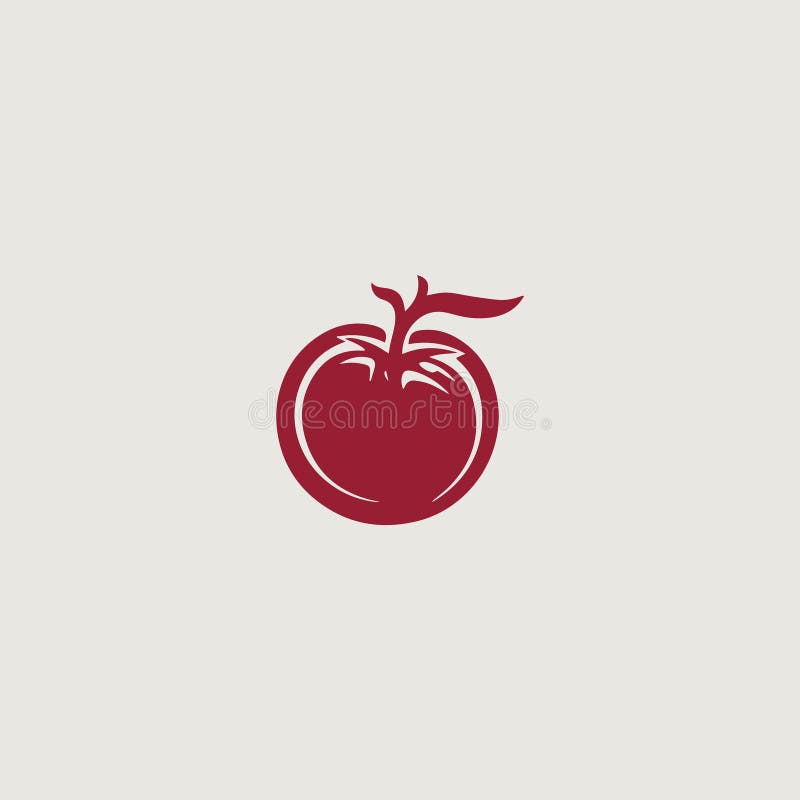 A Logo that Symbolically Uses a Tomato Stock Vector - Illustration of ...
