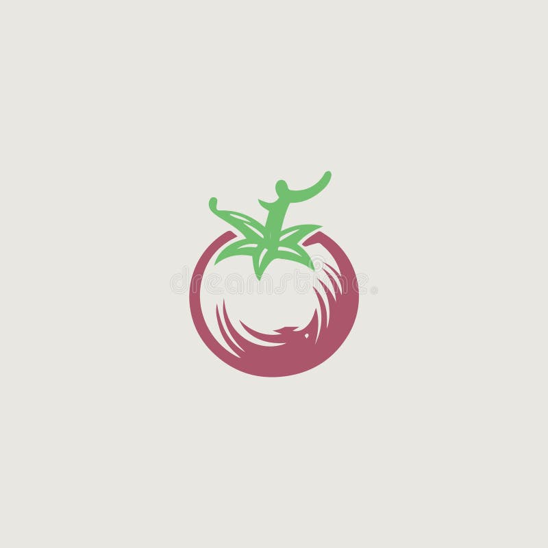 A Logo that Symbolically Uses a Tomato Stock Vector - Illustration of ...