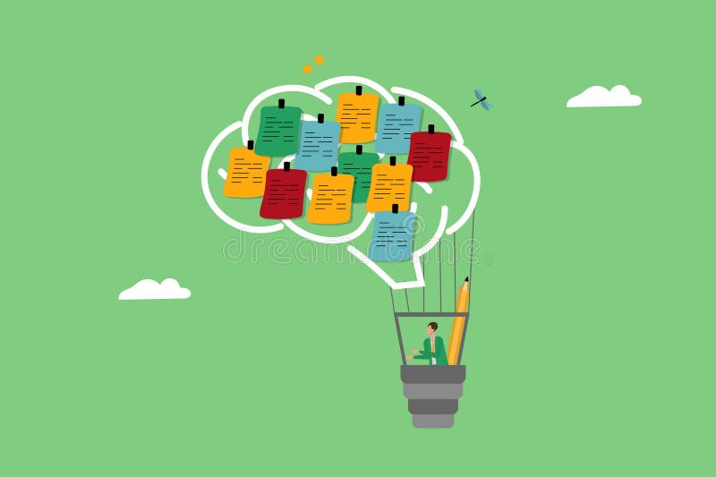 Ideation, Brainstorming To Gather New Ideas Stock Vector - Illustration ...