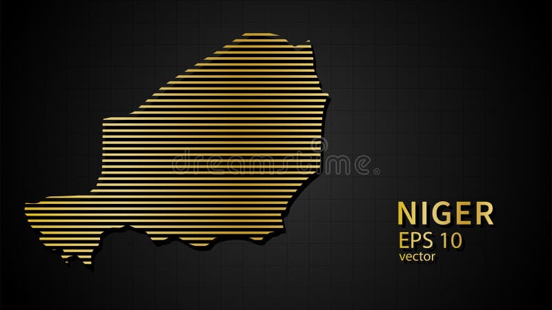 Niger Map in Modern Style with Flag of Niger on Left Side Stock Vector ...