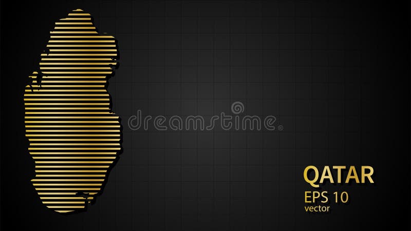 Vector Gold Map of Qatar, Futuristic Modern Website Background or Cover ...