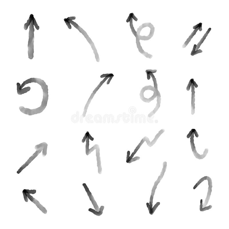 Vector Hand Drawn Arrow Elements Isolated on White. Stock Illustration ...
