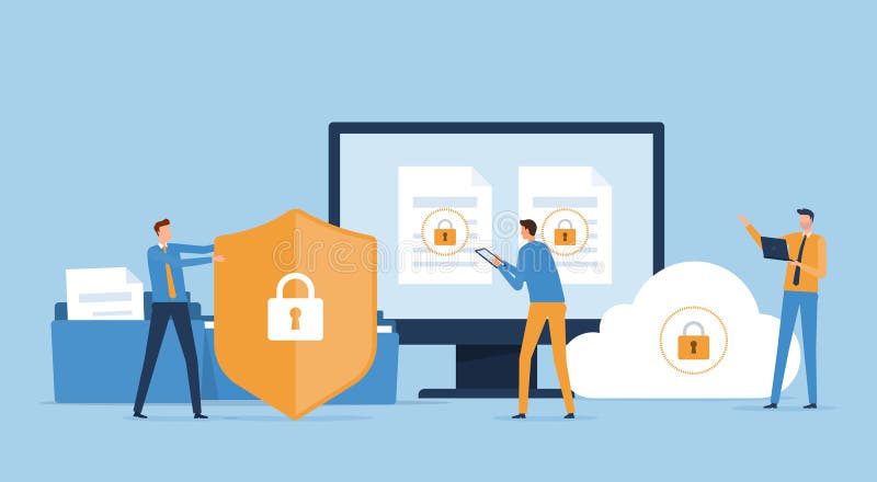 Flat Vector Business Technology Cloud Computing Service Server Storage Concept Stock Vector ...