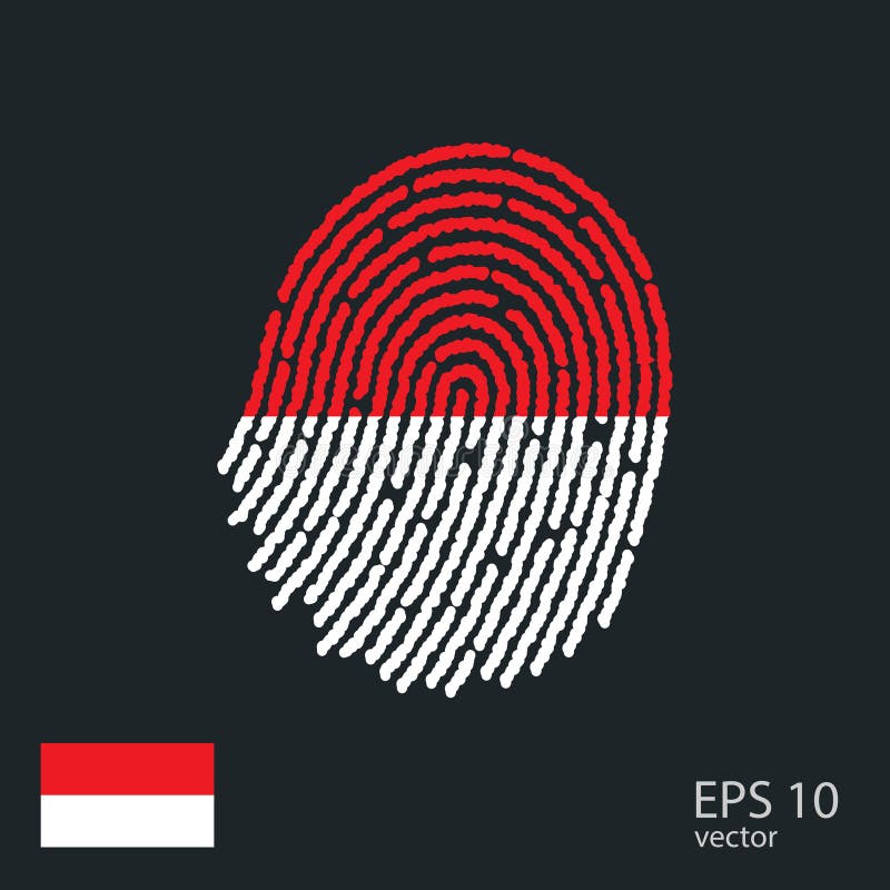 Fingerprint Vector Colored with the National Flag of IndonesiaWeb Stock ...