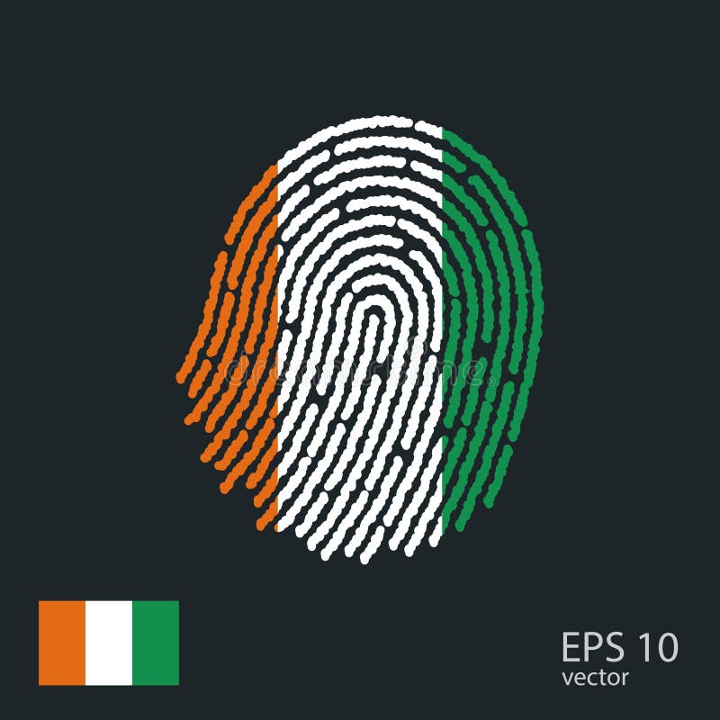 Fingerprint Vector Colored with the National Flag of Ivory CoastWeb ...