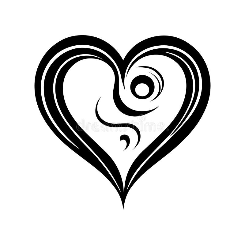 Heart Tattoo Vector Illustration Stock Vector - Illustration of feeling ...