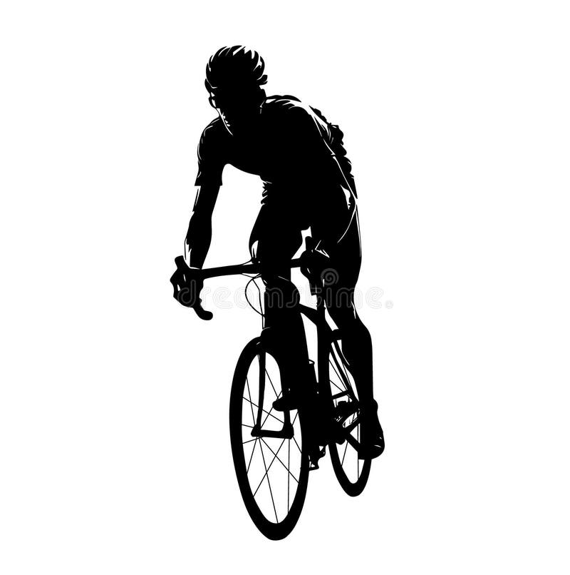 Male Biker with Helmet Biking Silhouette, Silhouette of People Cycling ...