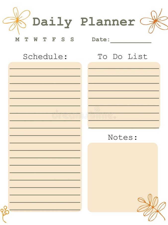 A Modern Diary with Delicate, Pastel, Yellow, Orange Elements. Planner ...