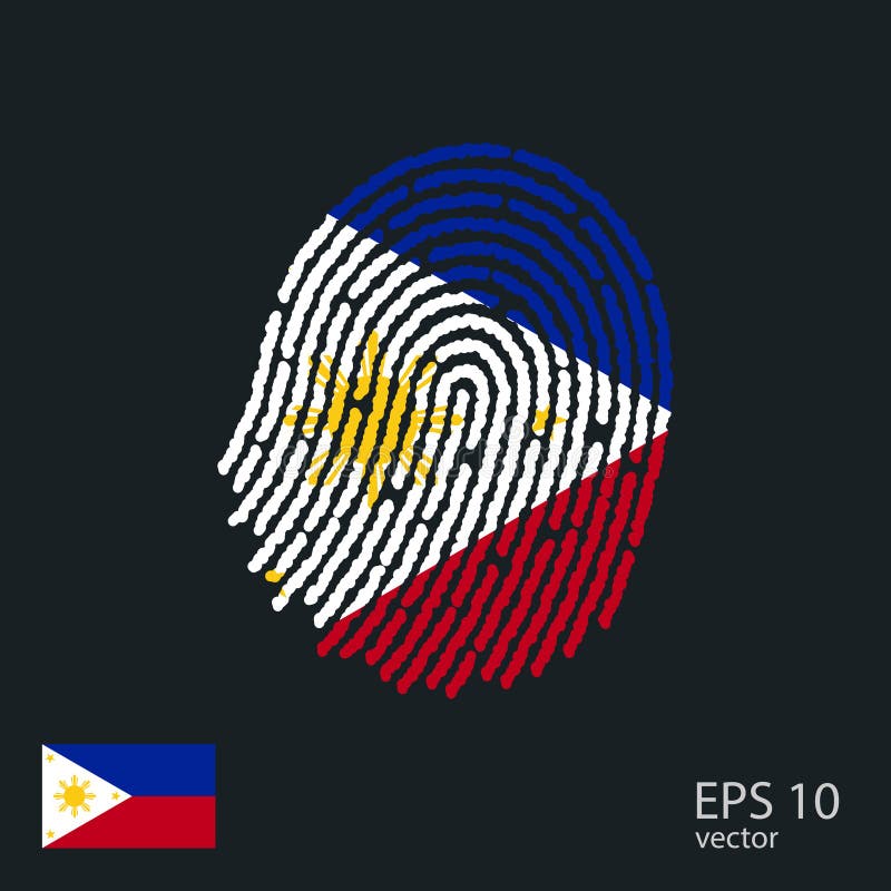 Vector Fingerprint Colored with the National Flag of Philippines.Web ...