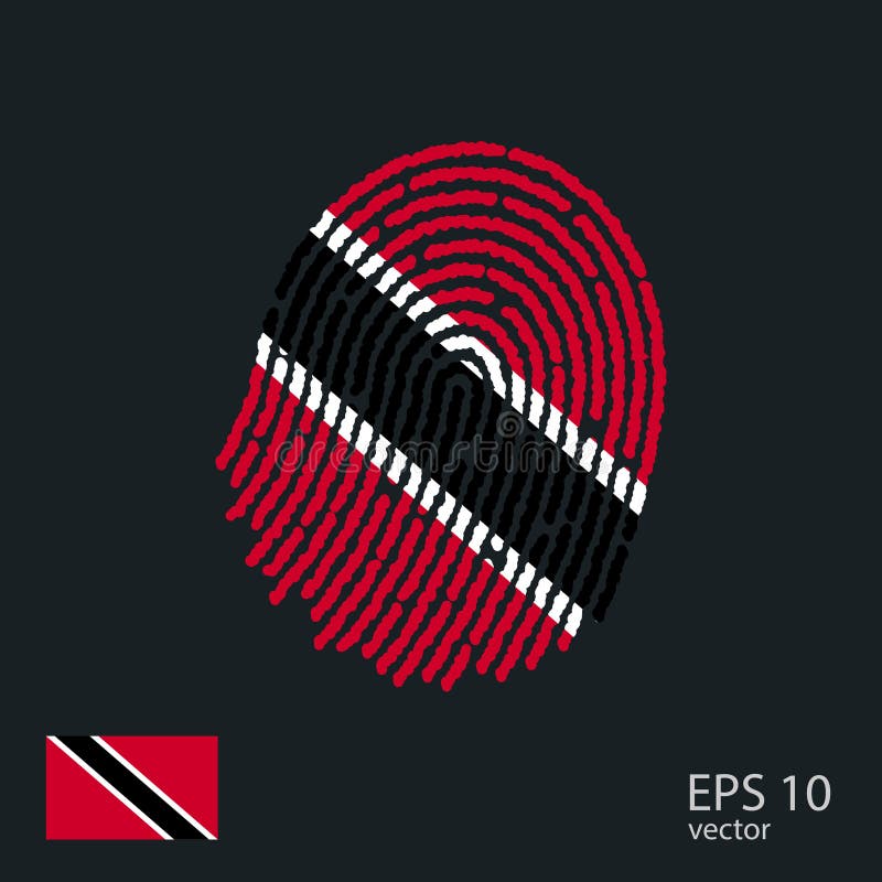 Vector Fingerprint Colored with the National Flag of Trinidad and ...