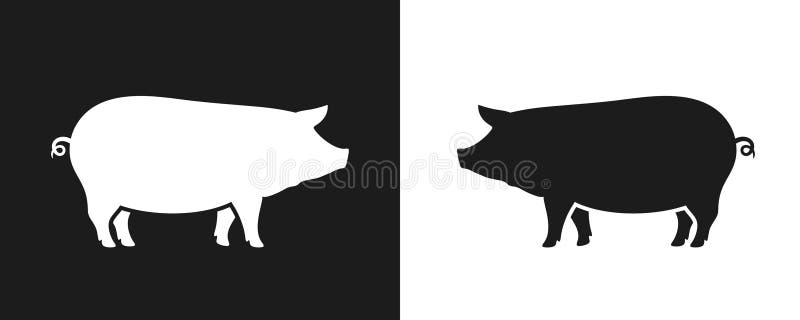 Pig Logo. Isolated Pig on White Background Stock Vector - Illustration ...