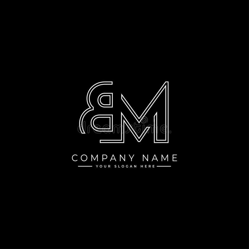 Creative Monogram for Initial Letter BM Logo - Alphabet B and M Minimal ...
