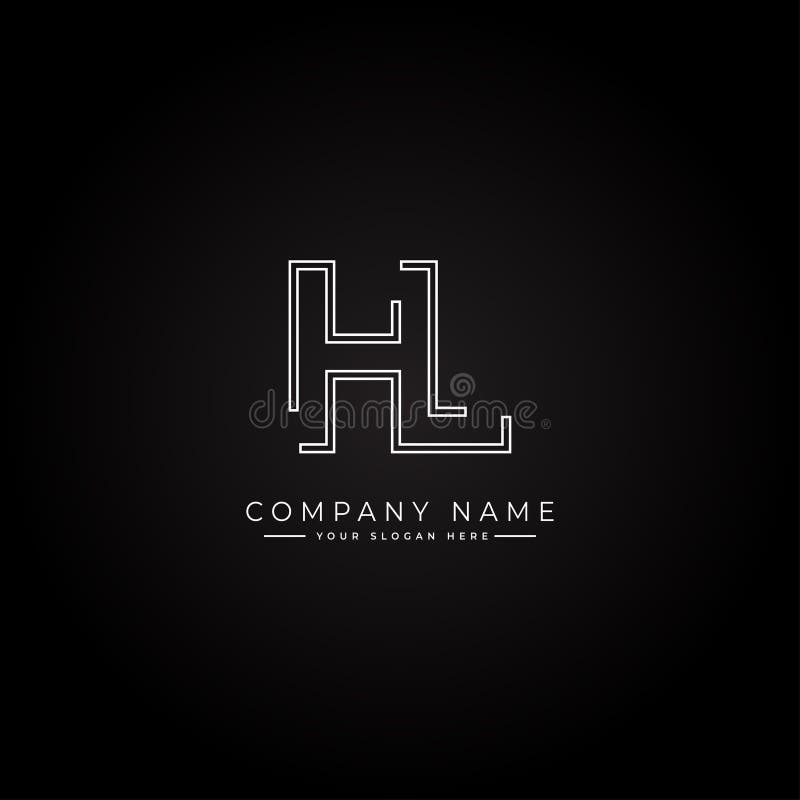 Creative Monogram for Initial Letter HL Logo - Alphabet H and L Minimal ...