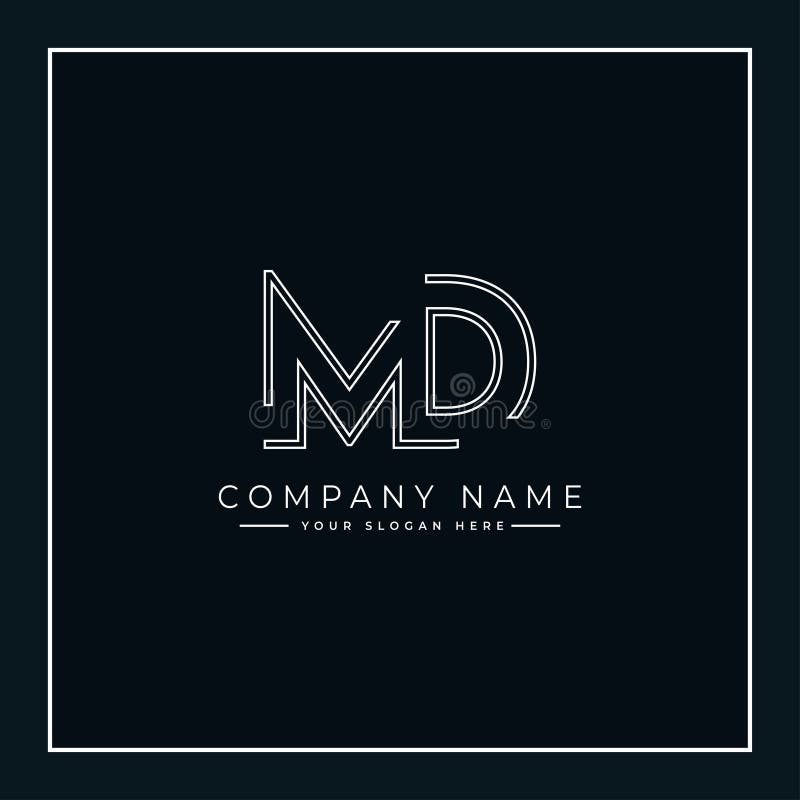 Creative Monogram for Initial Letter MD Logo - Alphabet M and D Minimal ...