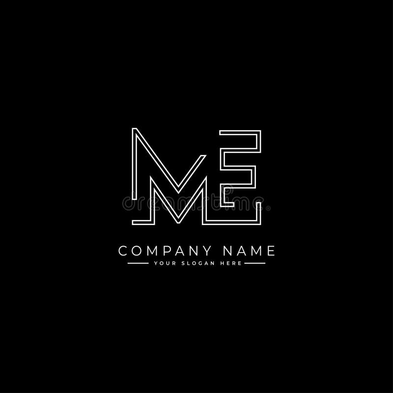 Creative Monogram for Initial Letter ME Logo - Alphabet M and E Minimal ...