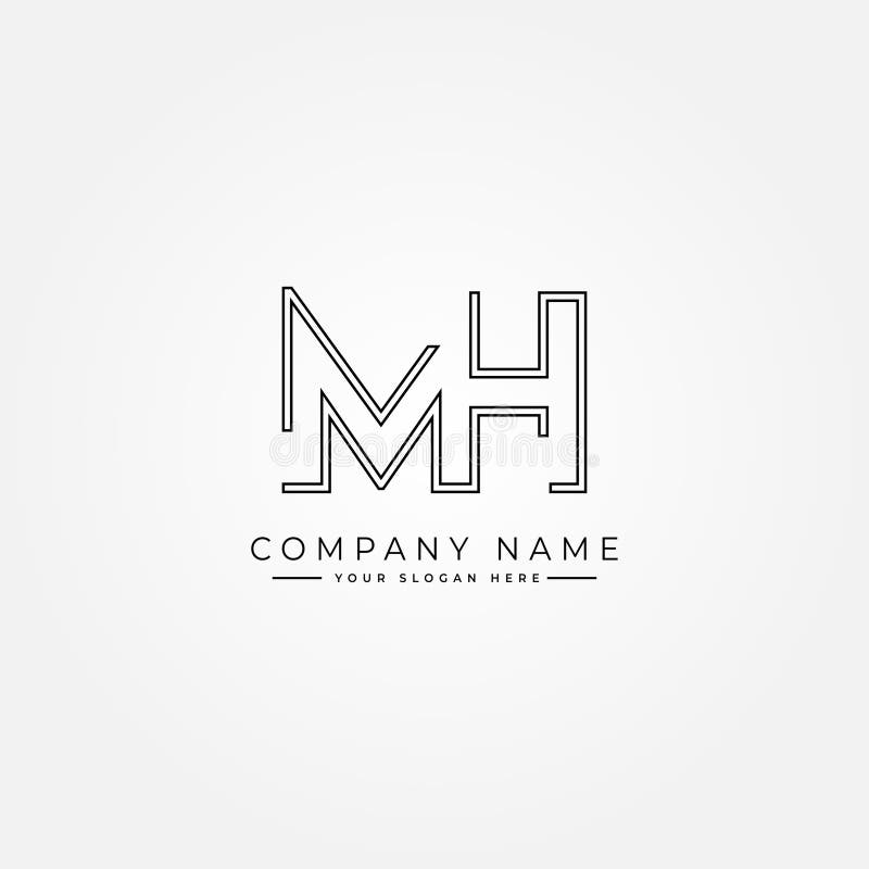 Creative Monogram for Initial Letter MH Logo - Alphabet M and H Minimal ...