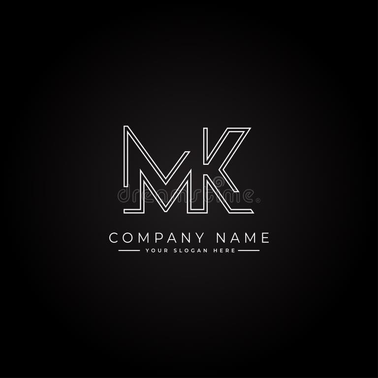 Creative Monogram for Initial Letter MK Logo - Alphabet M and K Minimal ...
