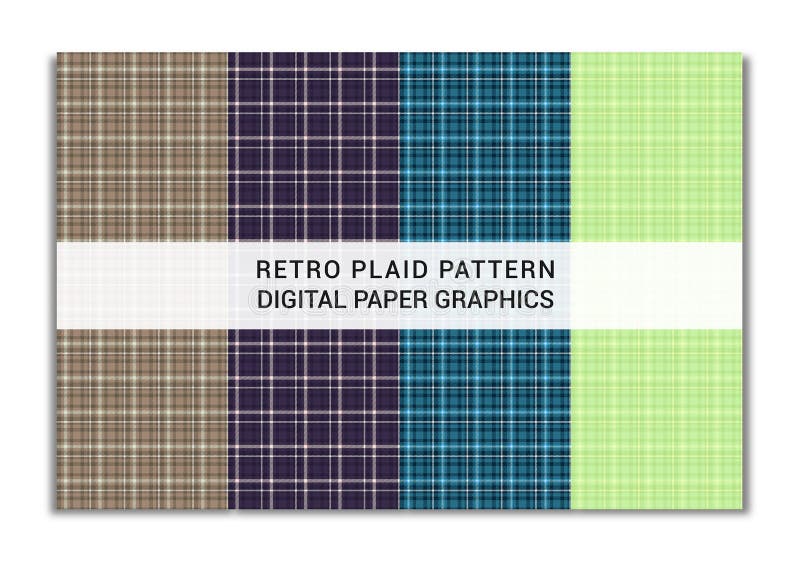Retro Plaid Pattern Graphics Vector. Stock Vector - Illustration of ...
