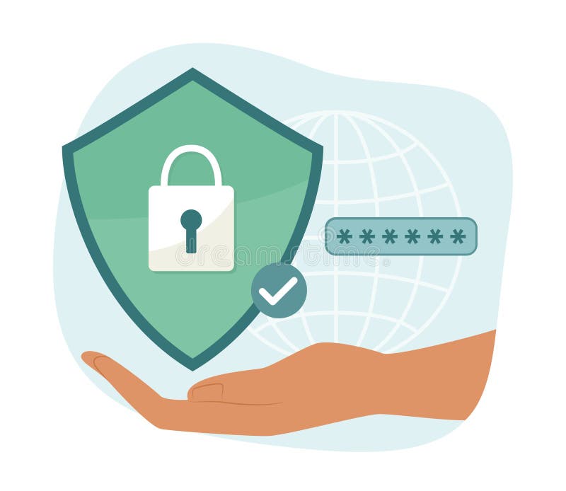 Encryption Cyber Shield with Padlock Symbol for Cyber Security ...