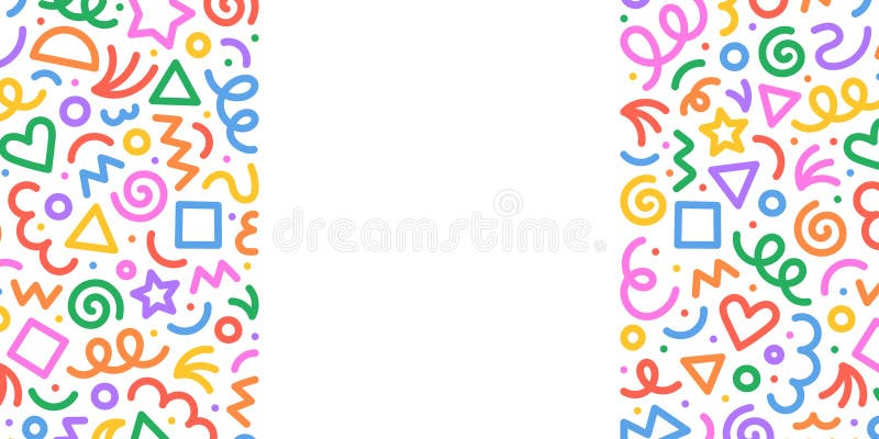 Fun Colorful Abstract Line Doodle Shape Template Stock Vector ...
