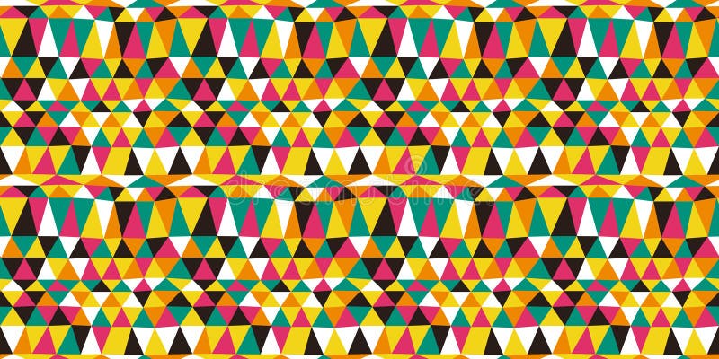 Colorful Geometric Triangle Cartoon Seamless Pattern Stock Vector ...