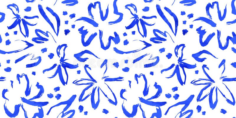 Abstract Flower Art Collage Shape Seamless Pattern Stock Vector ...