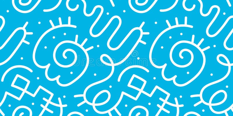 Fun Line Doodle Seamless Pattern Stock Vector - Illustration of fabric ...