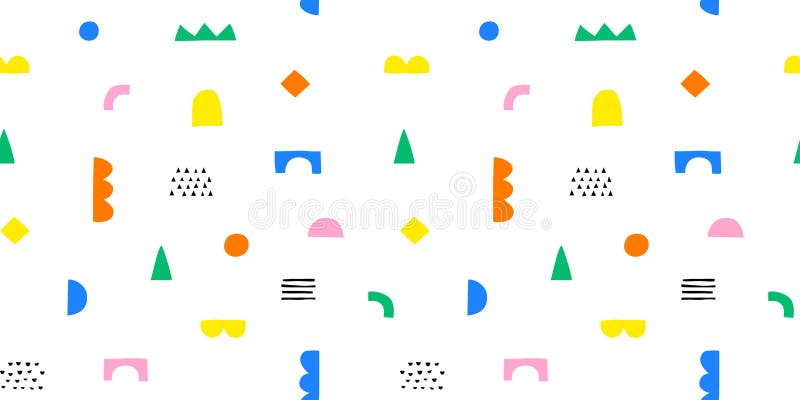Fun Colorful Geometric Shape Seamless Pattern Stock Vector ...