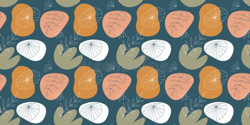 Abstract Nature Shape Seamless Pattern Stock Vector - Illustration of ...