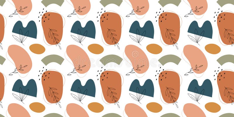 Abstract Nature Shape Seamless Pattern Stock Vector - Illustration of ...