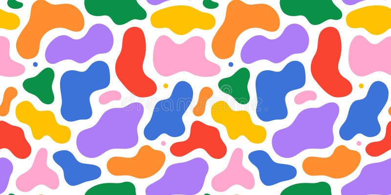 Colorful Abstract Organic Shape Print Seamless Pattern Stock Vector ...