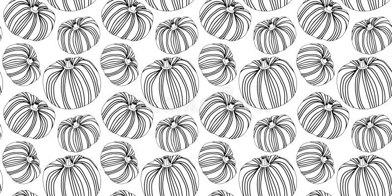 Black and White Halloween Pumpkin Seamless Pattern Stock Vector ...