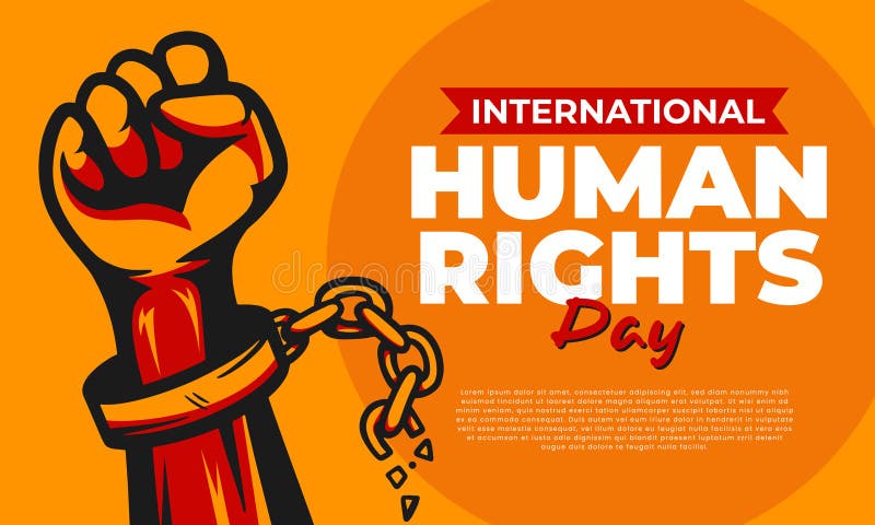 World Human Rights Day with a Raised Fist Released from Chain Shackles ...
