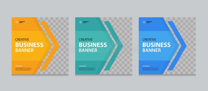 Set of Editable Square Business Web Banner Design Template. Suitable ...