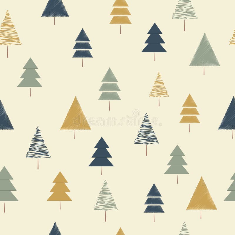 Christmas Tree Pattern. Merry Christmas Stock Vector - Illustration of ...