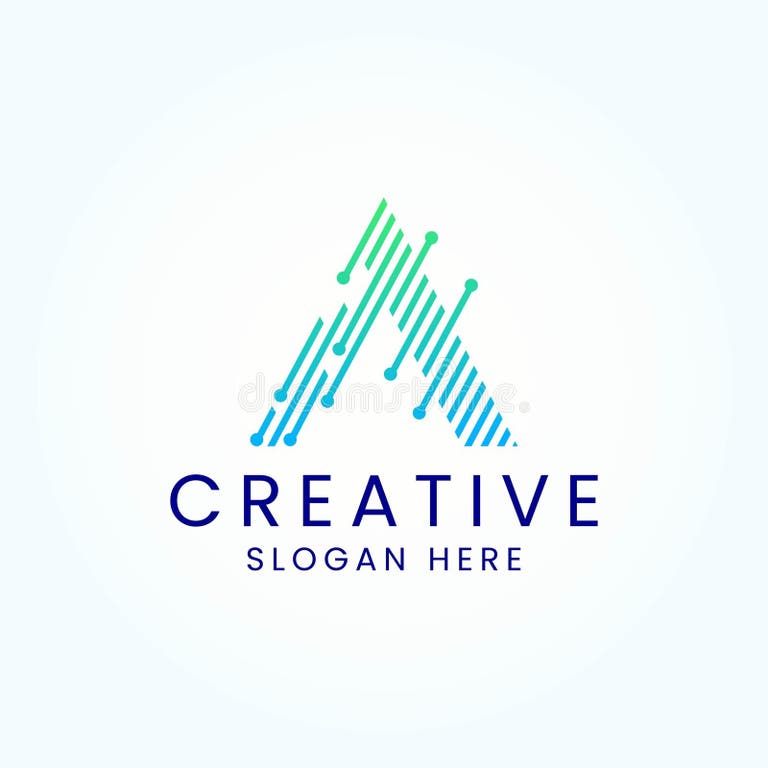 Alphabet Letter a Tech Logo Design Vector Template Stock Vector ...