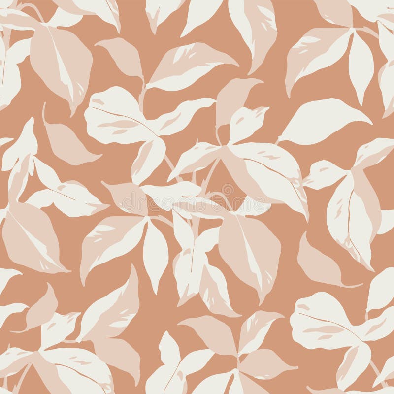 Vector Leaf Motif Illustration Seamless Repeat Pattern Digital Artwork ...
